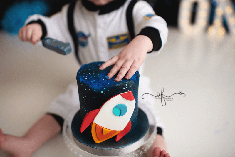 Astronaut Space Smash Cake Session | CT Smash Cake Photographer